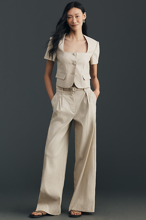 FAVORITE DAUGHTER Mayfair Linen Blend Top
